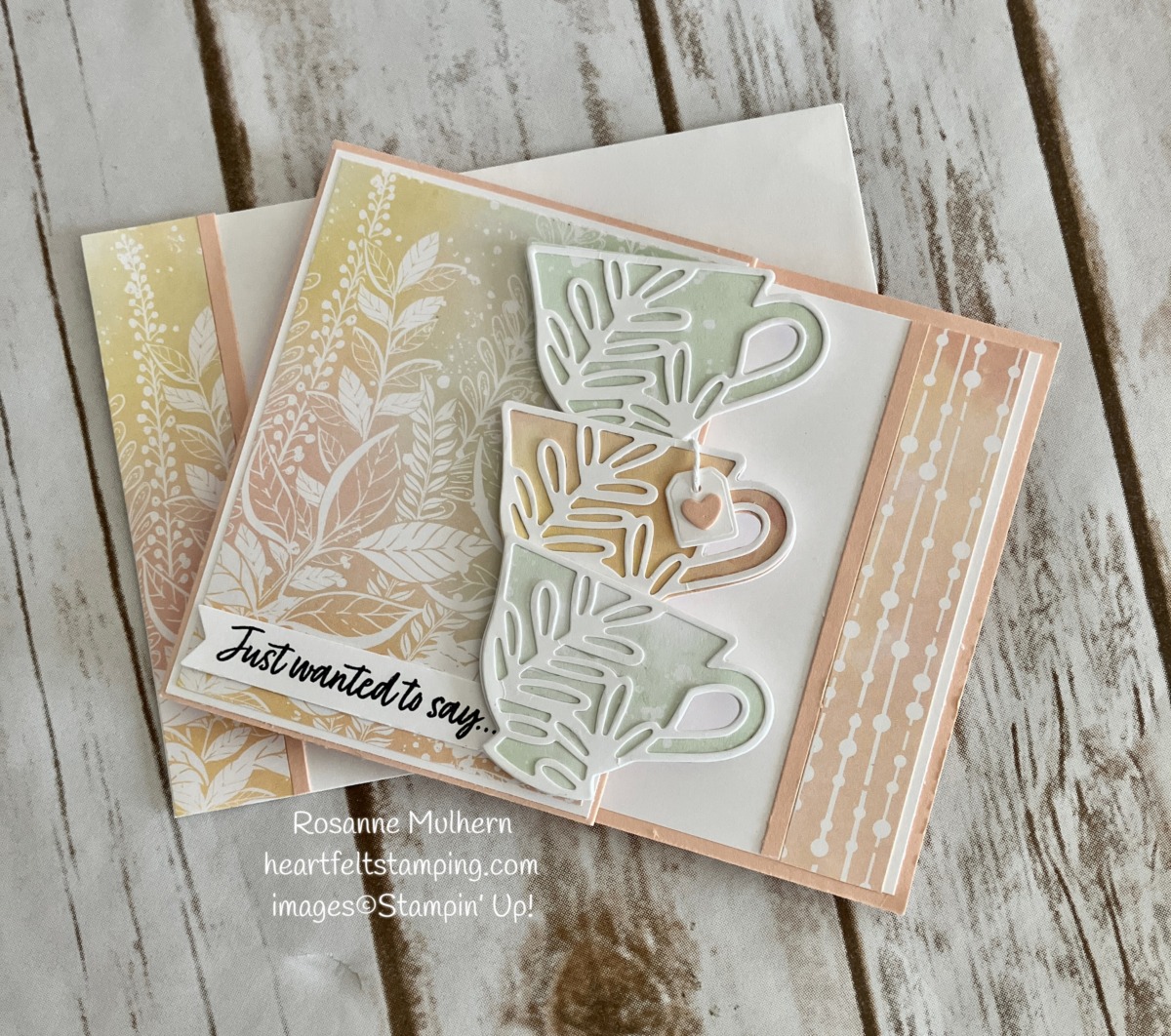 Trio of Teacups Thinking of You Fun Fold - Heartfelt Stamping