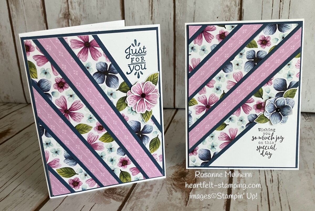 On the Diagonal with Floral Impressions DSP - Heartfelt Stamping