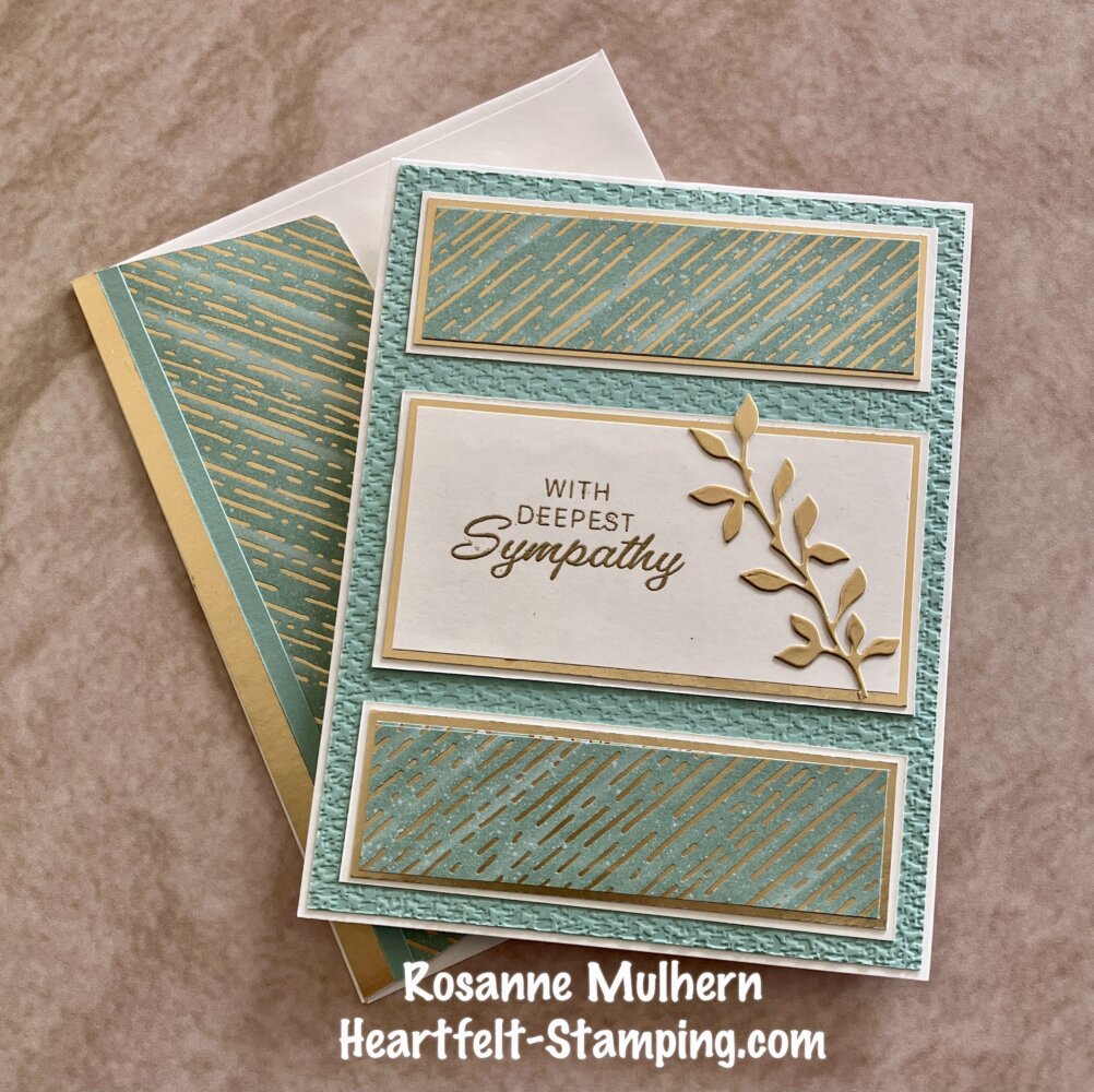 Green & Gold Sympathy Card for CC2C - Heartfelt Stamping